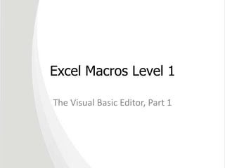Chapter 3 Excel Macros | PPTX