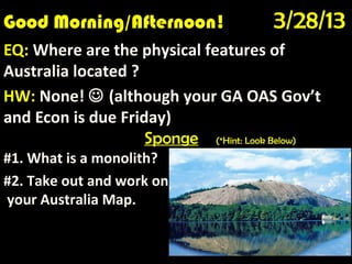 Week 32 day 4- unit 10- australia physical features | PPT
