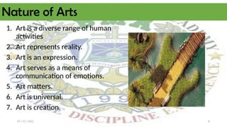 Functions of Artthree categories: physical, social, and personal. | PPTX