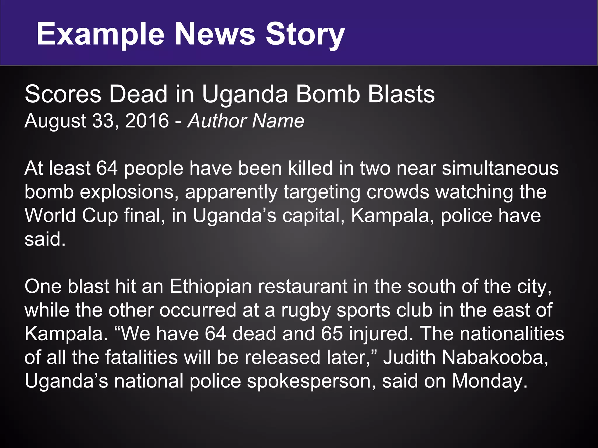 Basic News Article Structure | PDF