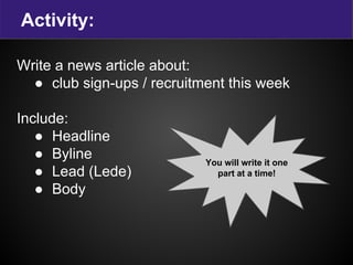 Basic News Article Structure | PDF