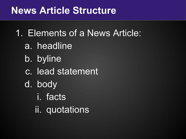 Basic News Article Structure | PDF