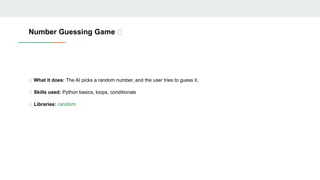 Number Guessing Game using Artiifcal intelligence | PPTX