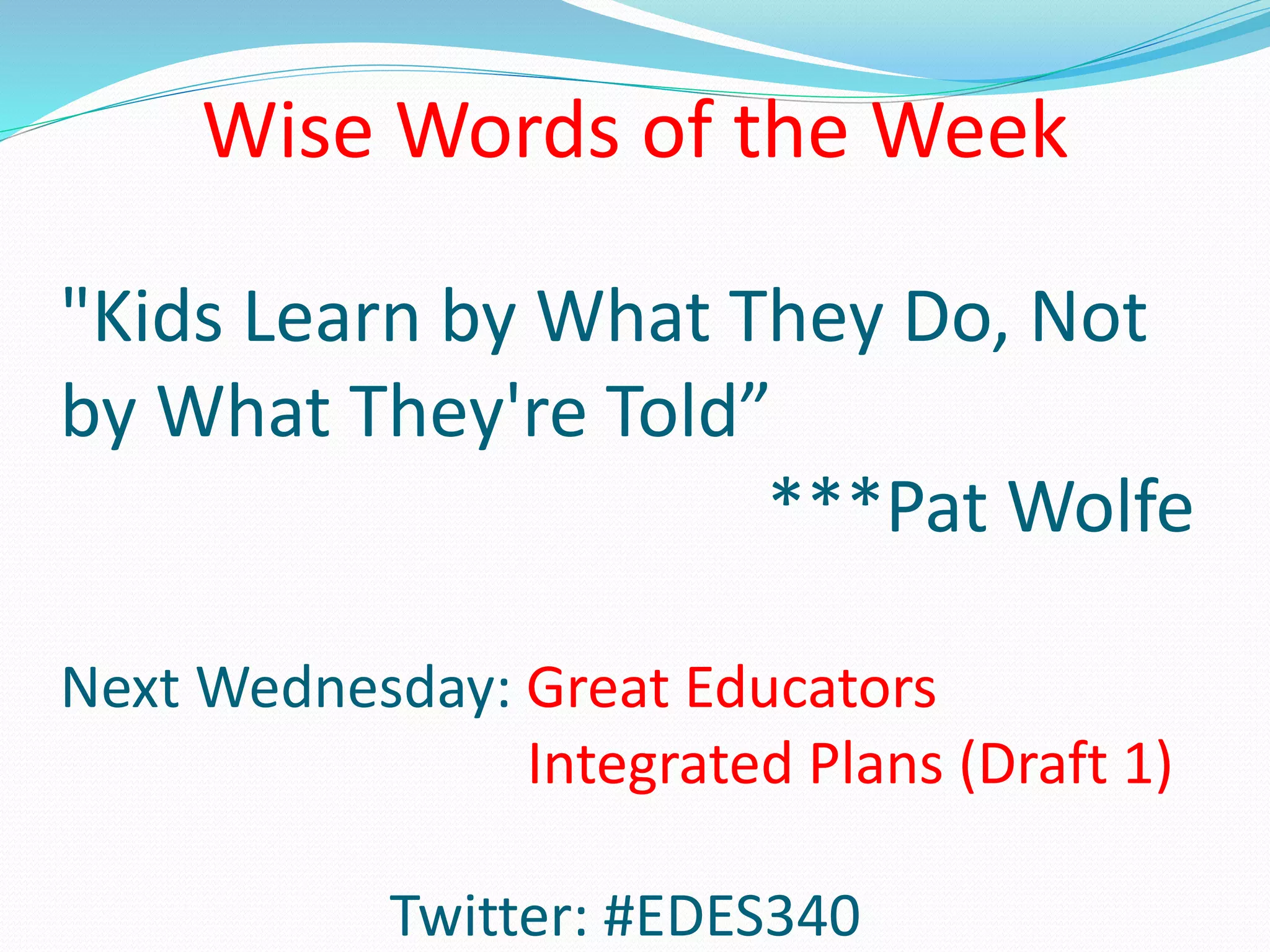 Week 3A - Frameworks for Learning | PPT