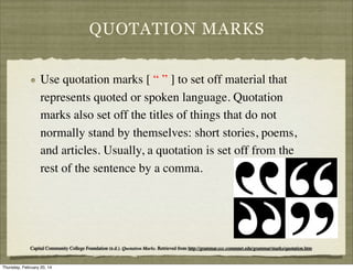 Week 3 apostrophe and "" mark | PPT