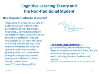 Cognitive learning and the non-traditional student | PPTX | Education