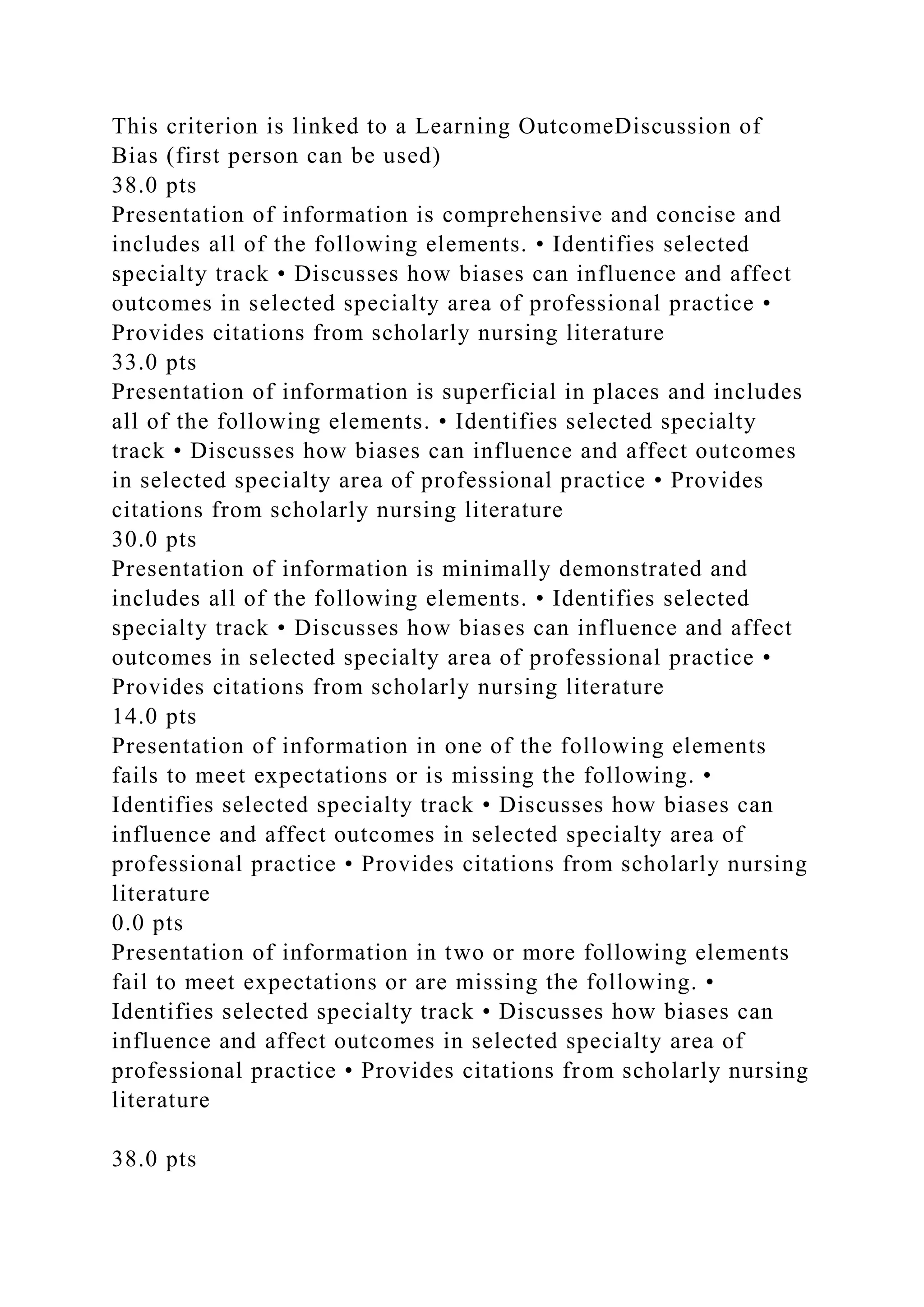 Week 3 Assignment Addressing BiasGuidelines with Scoring Rubric.docx