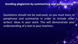 Avoiding Plagiarism .ppt