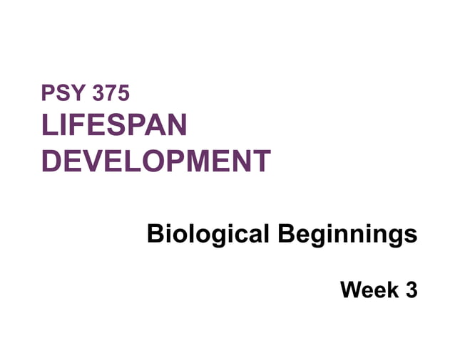 Week 3 Biological Beginnings | PPT