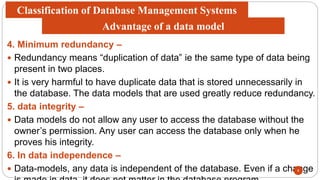 Week 3 Classification of Database Management Systems & Data Modeling | PPT