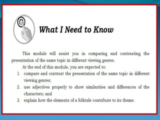 WEEK 3 Comparing and Contrasting the Presentation of the Same Topic in ...