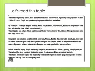 Basics of writing an introduction for grade 3 students | PPTX