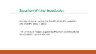 Week 3 expository writing final bb 2 | PPTX