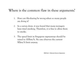 Week 3 (fallacies) ppt | PPT