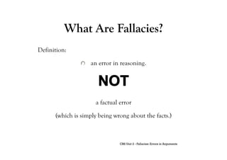Week 3 (fallacies) ppt | PPT