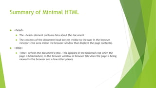 Introduction to HTML- Week 3- HTMLSyntax | PPT