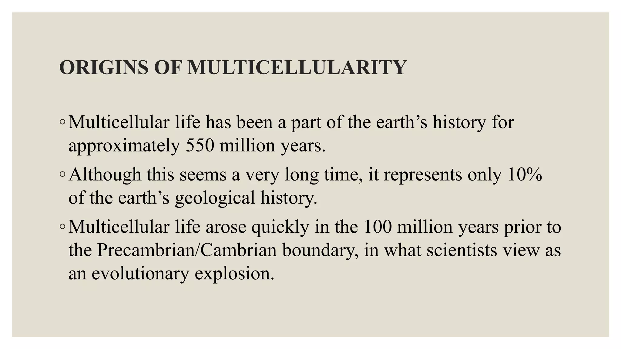 Multicellular and Tissue levels of organization | PPTX