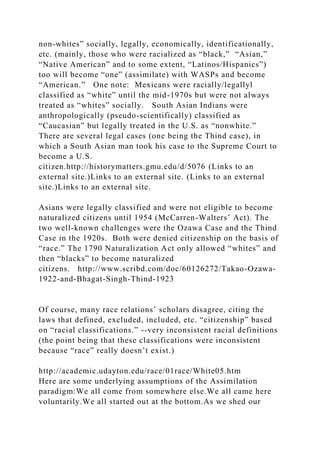 Week 3Lecture #3, Part I The Primacy of the Assimilation Paradi.docx