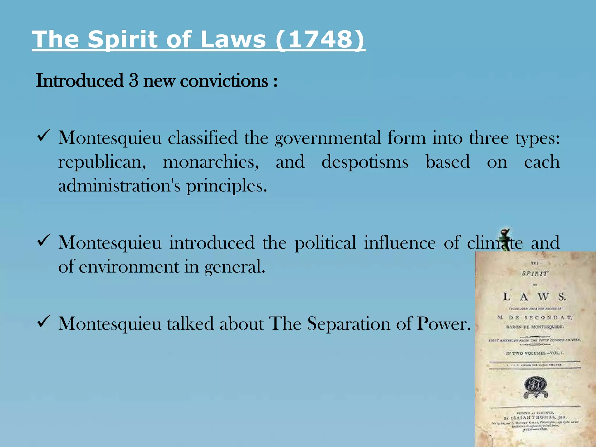 Week 3, montesquieu's separation of power | PPTX