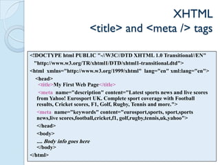 Introduction to XHTML | PDF