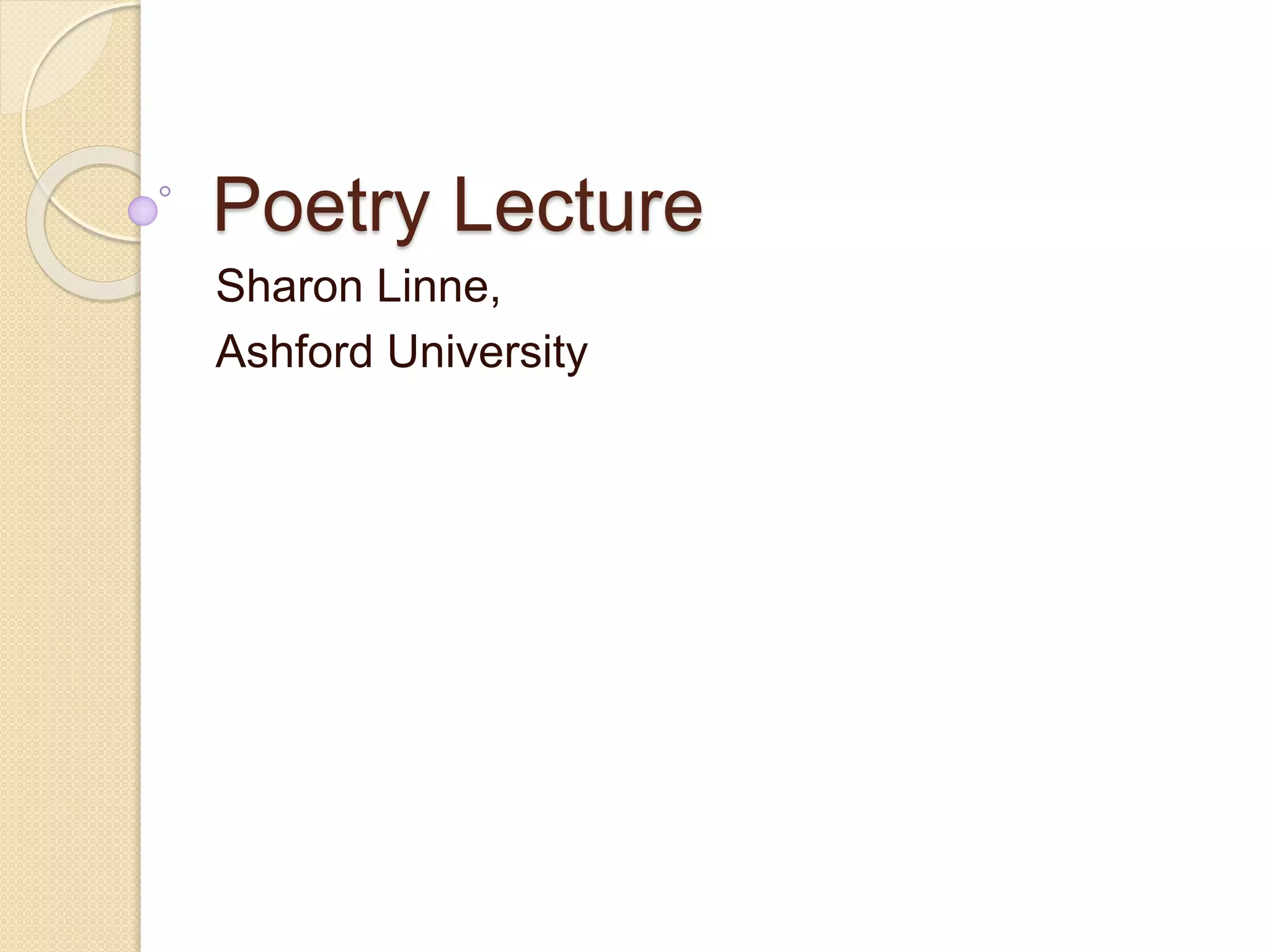Week 3 poetry lecture | PPTX