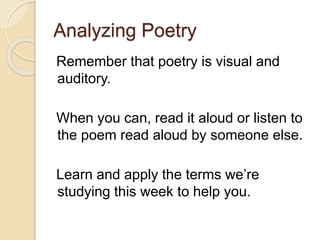 Week 3 poetry lecture | PPTX