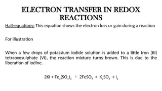 Oxidation and Reduction reactions with balancing of redox reactions.pptx