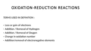 Oxidation and Reduction reactions with balancing of redox reactions.pptx