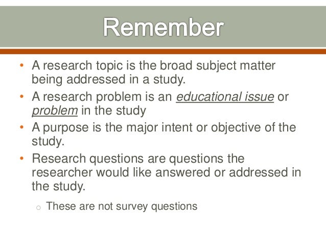 Chapter 3: Research Question
