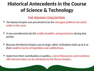 Science and Technology during Roman and Greek Civilization | PPT