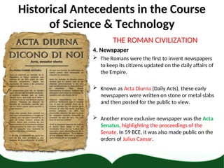 Science and Technology during Roman and Greek Civilization | PPT