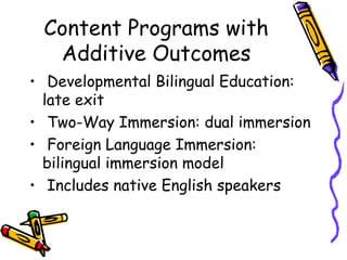 ESOL Content Programs and Terminology | PPT