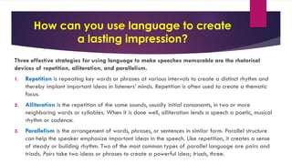Week 3 using language to style the speech | PPT