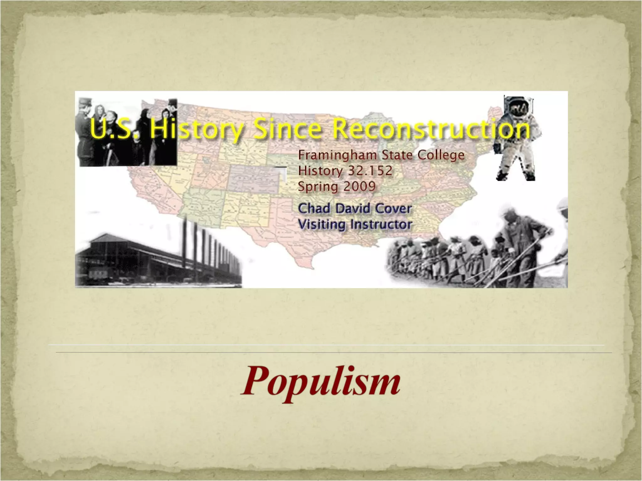 US History Since Reconstruction ~ Week Four Lecture | PPT