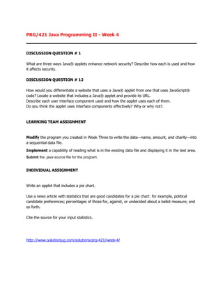 PRG/421 Week 4 | DOCX | Programming Languages | Computing