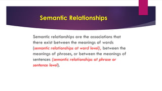 Week 4.2 semantic relationship student copy | PDF