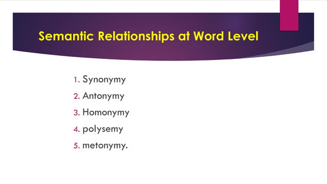 Week 4.2 semantic relationship student copy | PPT