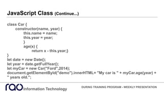 Brief Introduction on JavaScript - Internship Presentation - Week4 | PDF