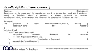 Brief Introduction on JavaScript - Internship Presentation - Week4 | PDF