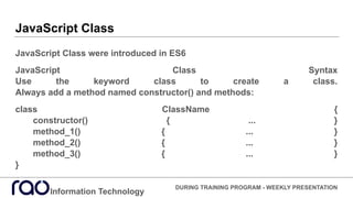 Brief Introduction on JavaScript - Internship Presentation - Week4 | PPT