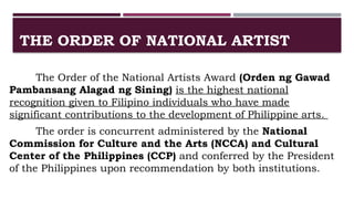NATIONAL ARTIST OF THE PHILIPPINES WEEK 4 | PPTX