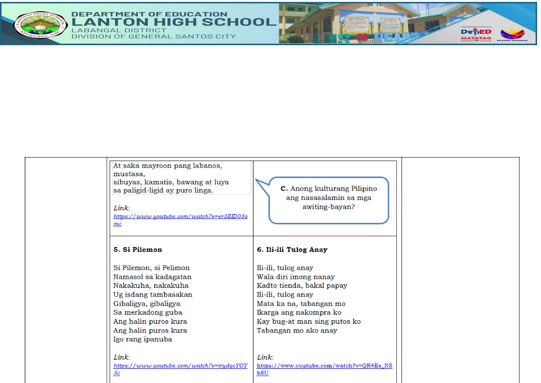 Matatag Curriculum Filipino 7 Quarter 1 Week 4 Daily Lesson Log | DOCX