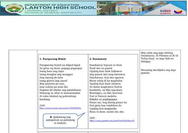 Matatag Curriculum Filipino 7 Quarter 1 Week 4 Daily Lesson Log | DOCX | Education