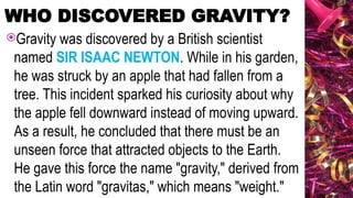 gravity and its examples then their have an activity for students to ...
