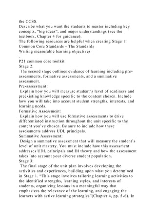 Week 4 - AssignmentCreating a Unit Plan Once you’ve gotten.docx