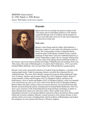 Week 4 Bernini Bio | PDF
