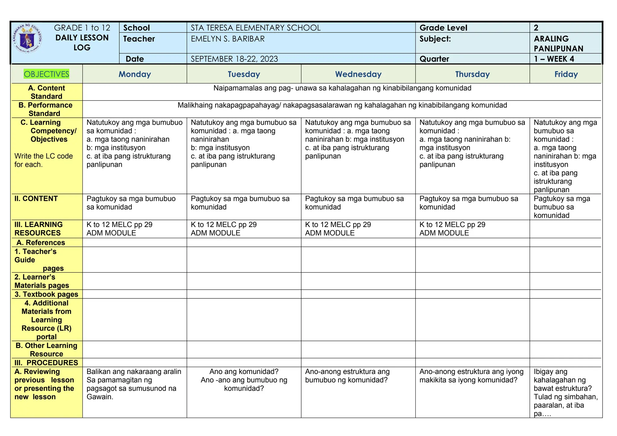 WEEK4-daily lesson Log in araling panlipunan-AP.docx