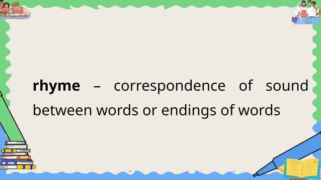 Week 4-Elements of Expression- Rhyme and Meter | PPTX | Poetry | Books ...
