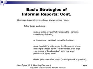 Week 4 - Informal Reports and Email | PPTX