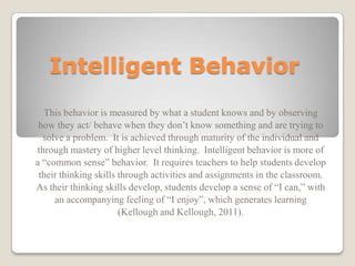 Intelligent Behaviors presentation | PPT